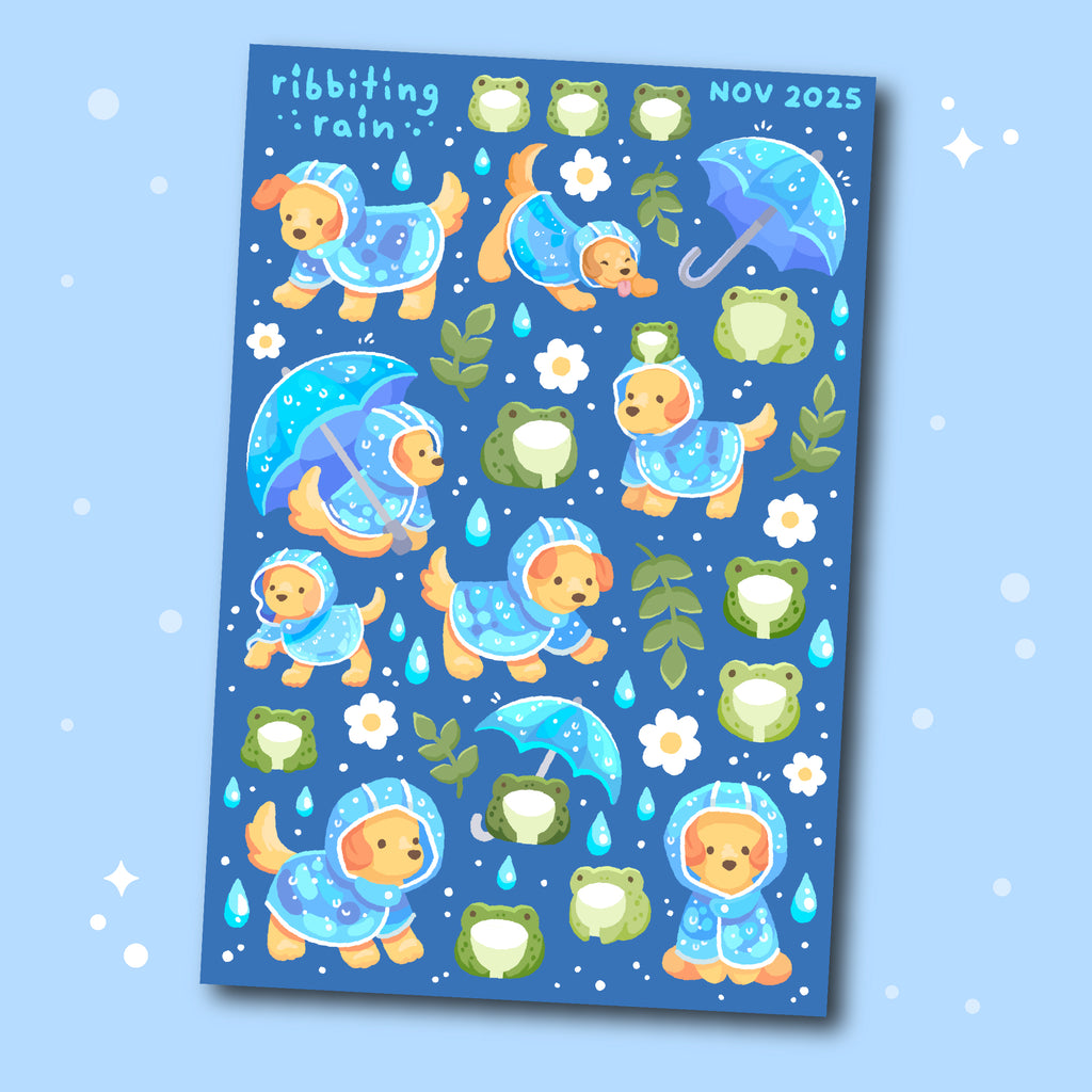 Ribbiting Rain Sticker Sheet – kamiaristudio